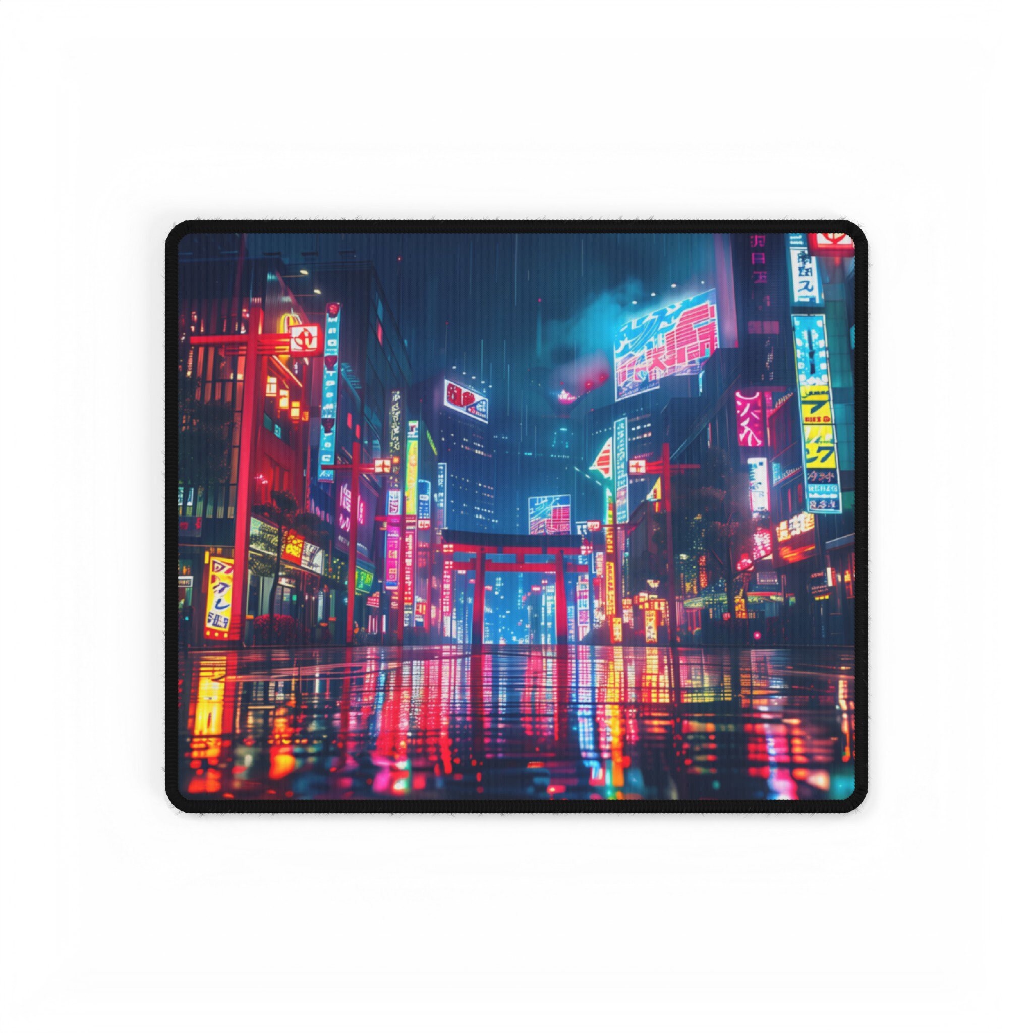 Neon Tokyo Cyberpunk Mouse Pad for Gamers Dynamic Asian Metropolis, Non ...