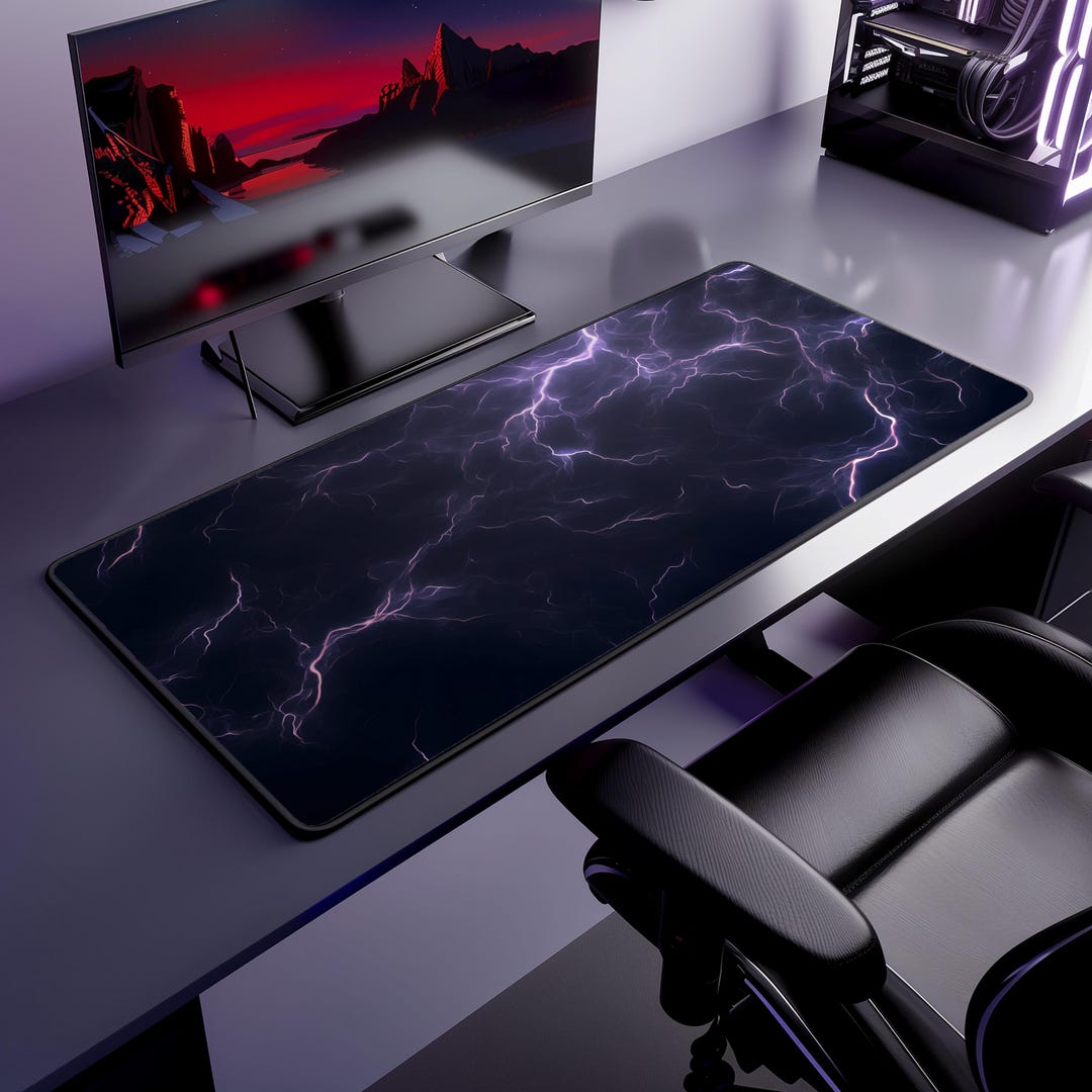 Gamer Desk Mats, Lightning Fierce Amazing Strong Gaming Mouse Pad ...