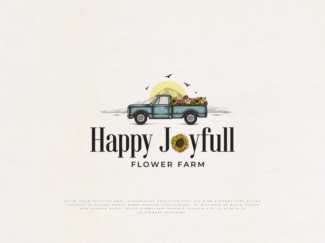 Floral Logo, Flower Farm Logo, Flower Truck Logo, Gardening Logo ...