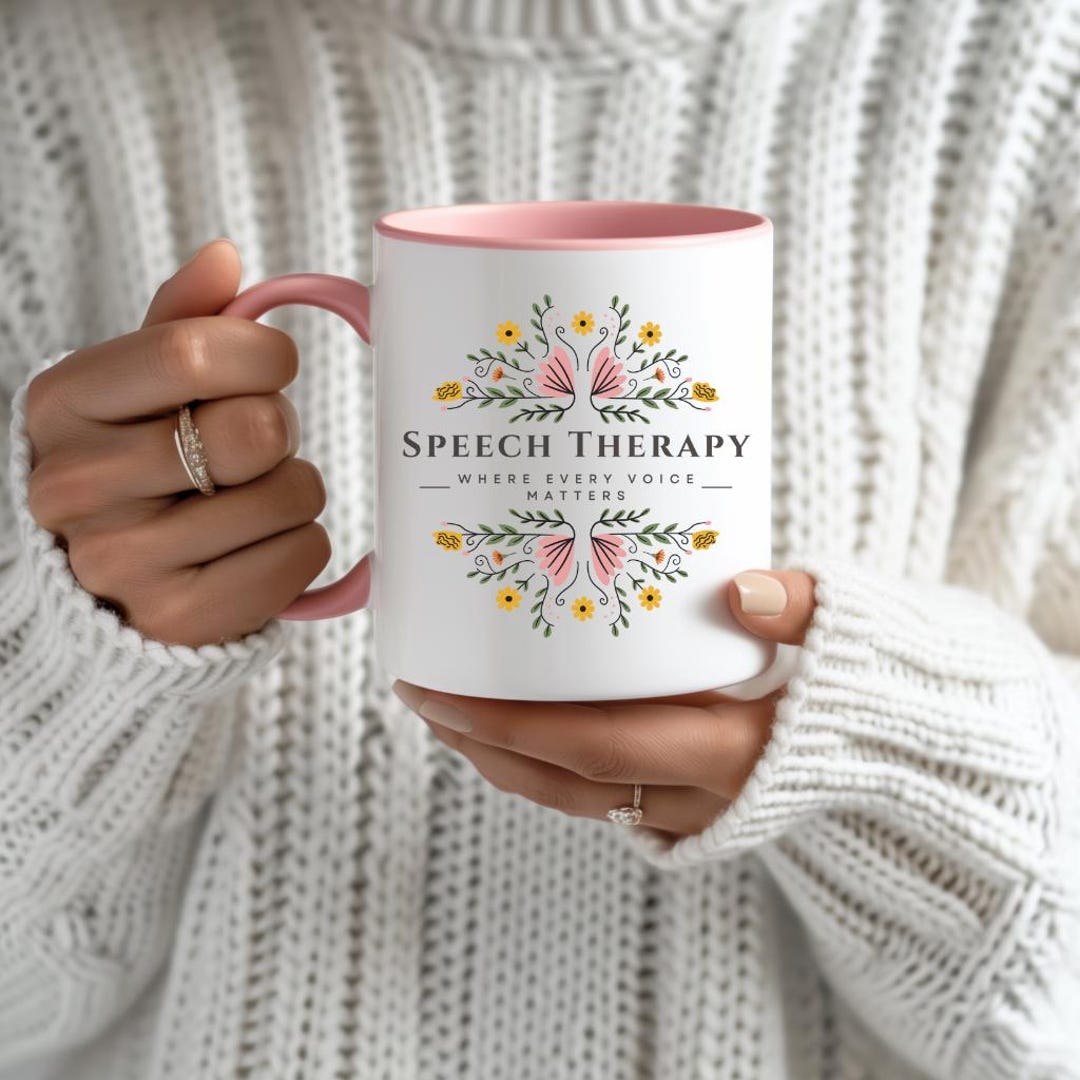 Cute Speech Therapy Coffee Mug, Speech Therapist Appreciation Floral ...