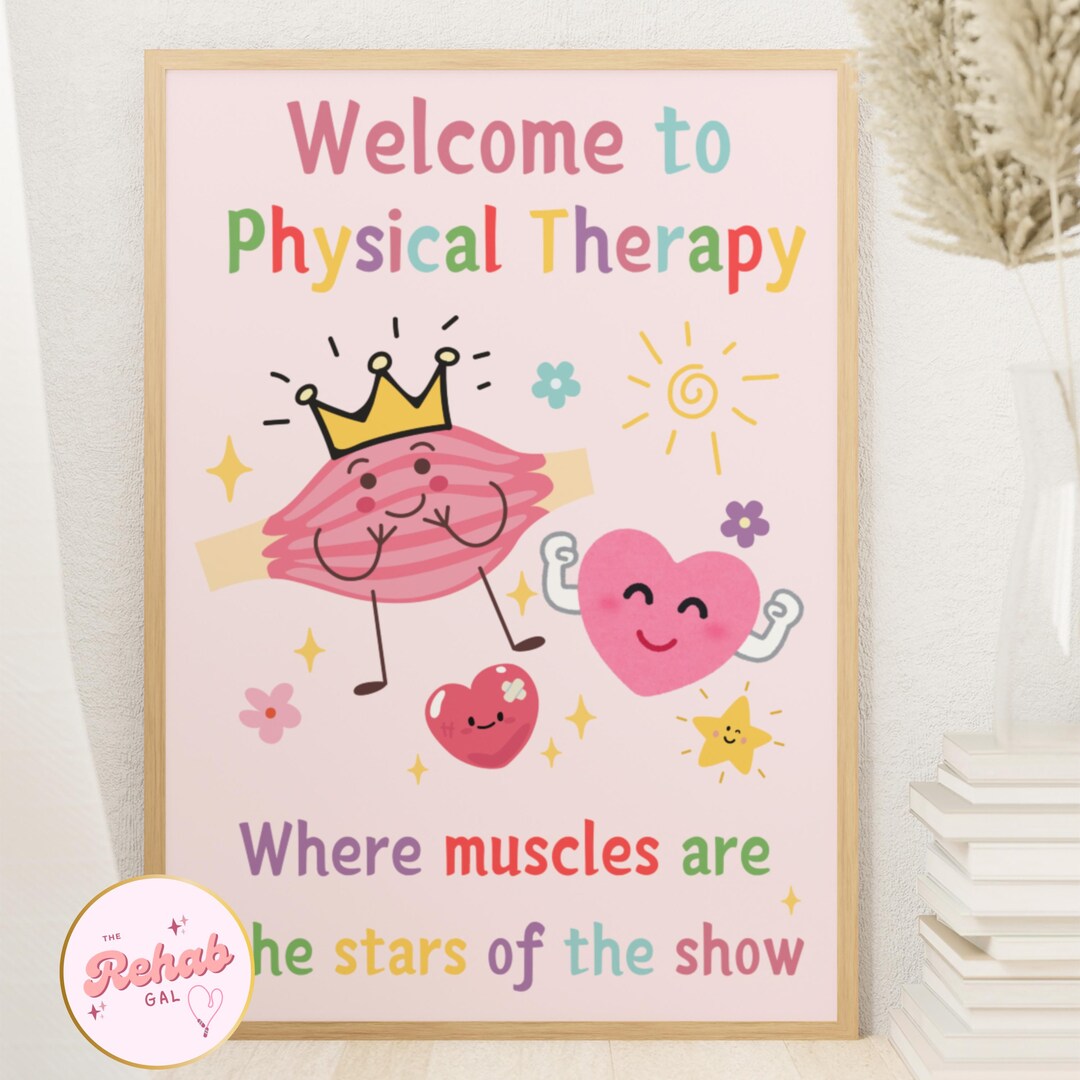 Cute Physical Therapy Muscle Wall Art Room Decor, Colorful Pediatric ...