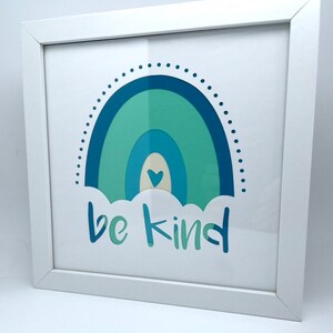 Framed 3D Layered Paper be Kind Rainbow Wall Decor - Etsy