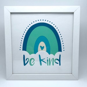 Framed 3D Layered Paper be Kind Rainbow Wall Decor - Etsy