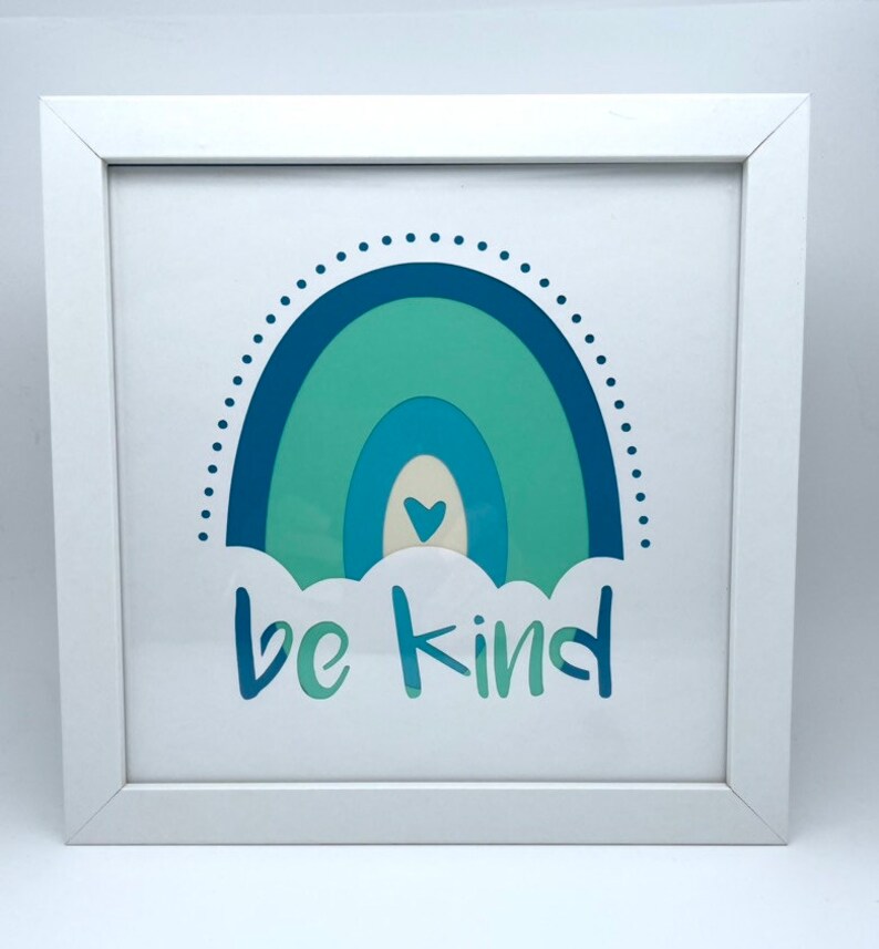 Framed 3D Layered Paper be Kind Rainbow Wall Decor - Etsy
