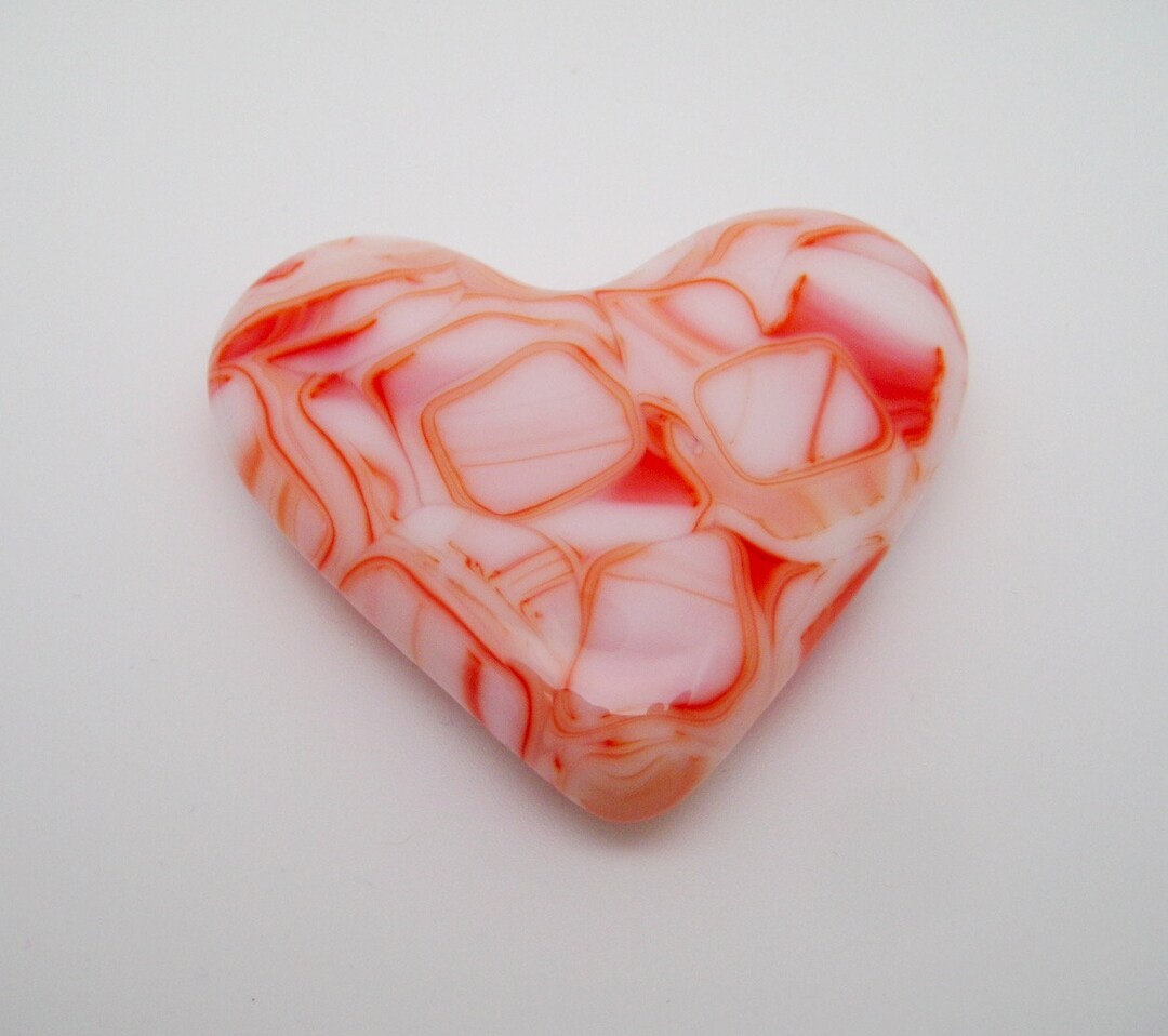 Fused Glass Pocket Heart/fused Glass Heart Pendant/fused Glass Heart ...
