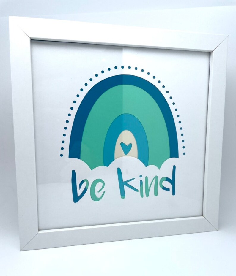 Framed 3D Layered Paper be Kind Rainbow Wall Decor - Etsy