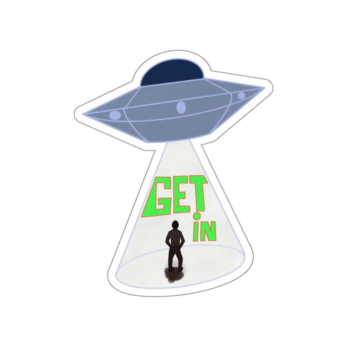 Alien Abduction Sticker - Etsy