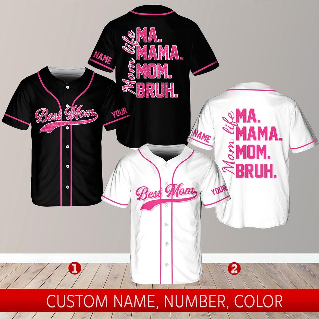 Best Mom Ever Baseball Jersey, Custom Name Baseball Jersey, Baseball ...