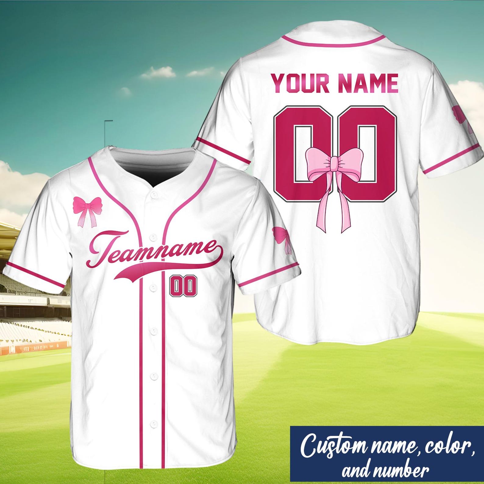 Custom Name and Number Coquette Baseball Jersey, Personalized Jersey ...