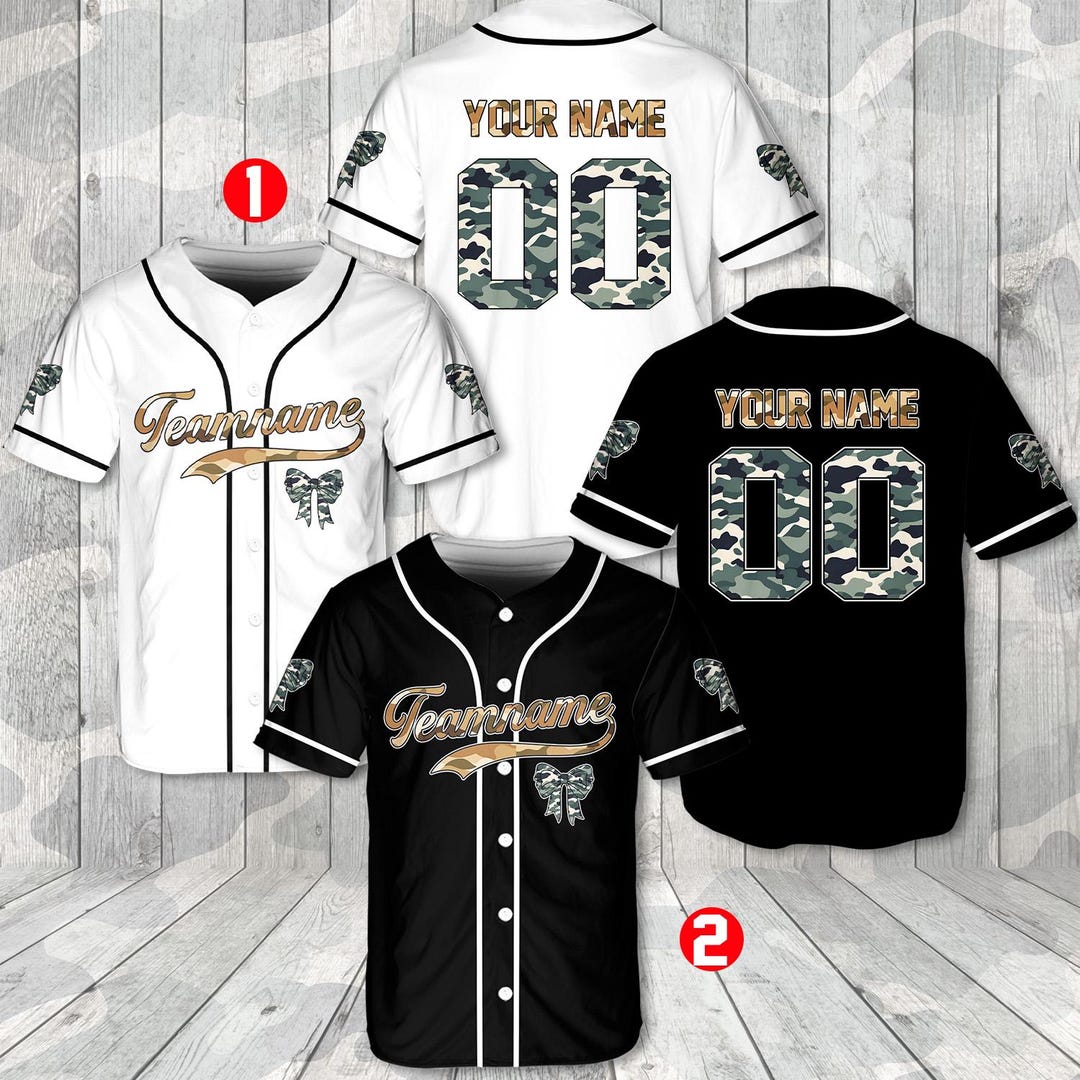 Custom Camo Baseball Jersey, Personalized Military Style Team Shirt ...