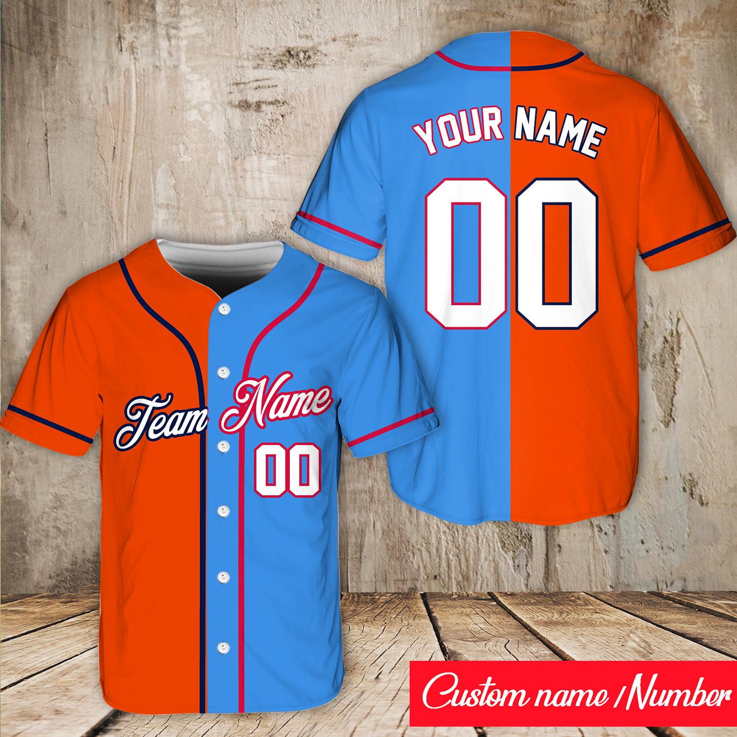 Custom 2 Colors Personalization Split Baseball Jersey Game Day Outfit ...
