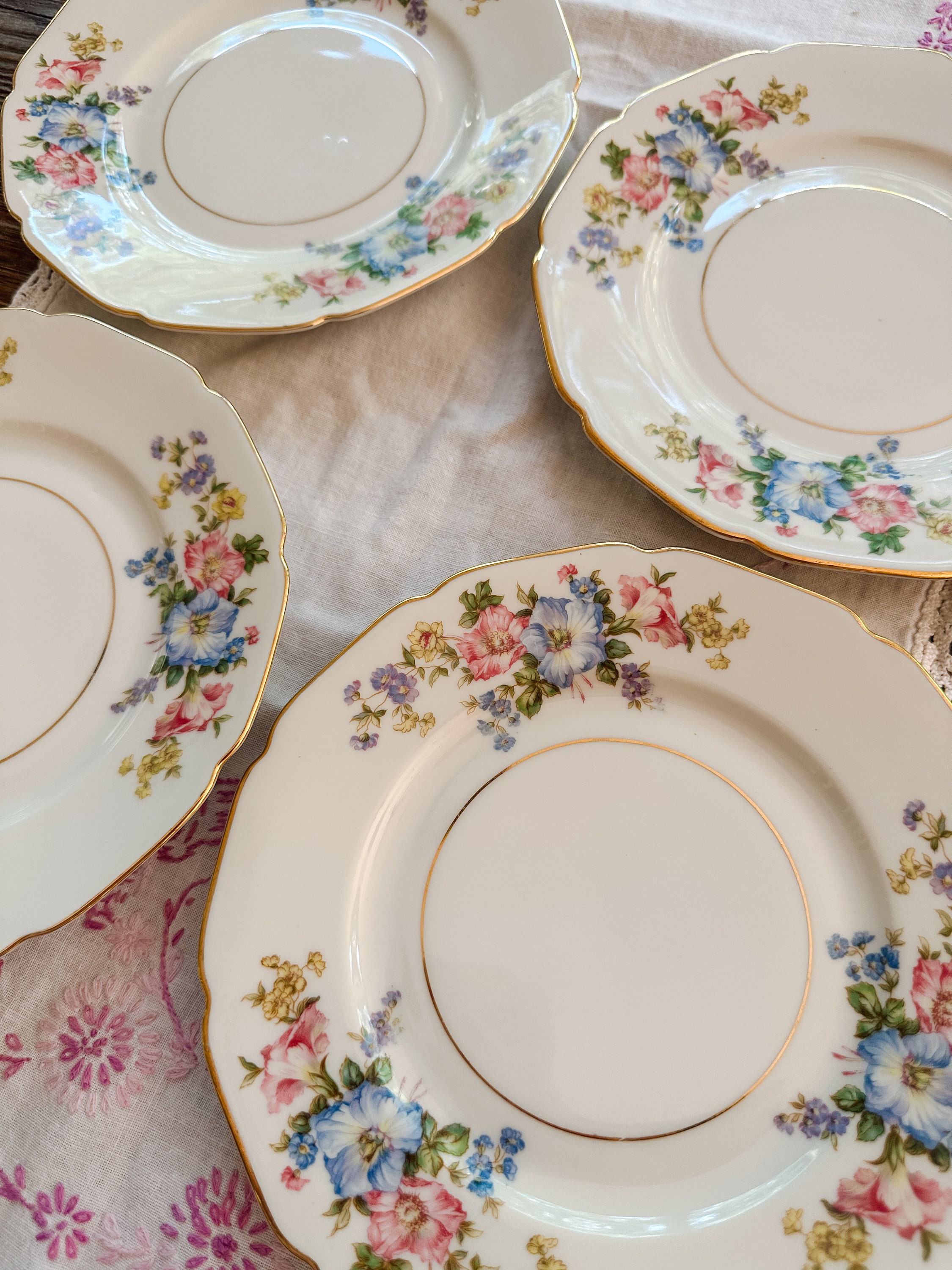 BLOSSOM by H&C Heinrich Plate Set of 4 Vintage Plate Set Tea Party - Etsy