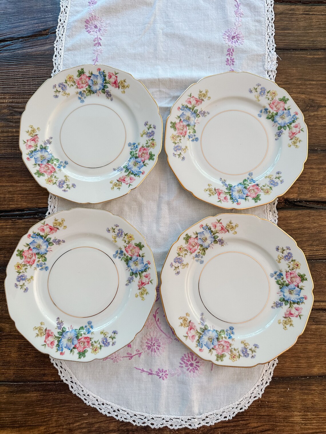 BLOSSOM by H&C Heinrich Plate Set of 4 Vintage Plate Set Tea Party - Etsy