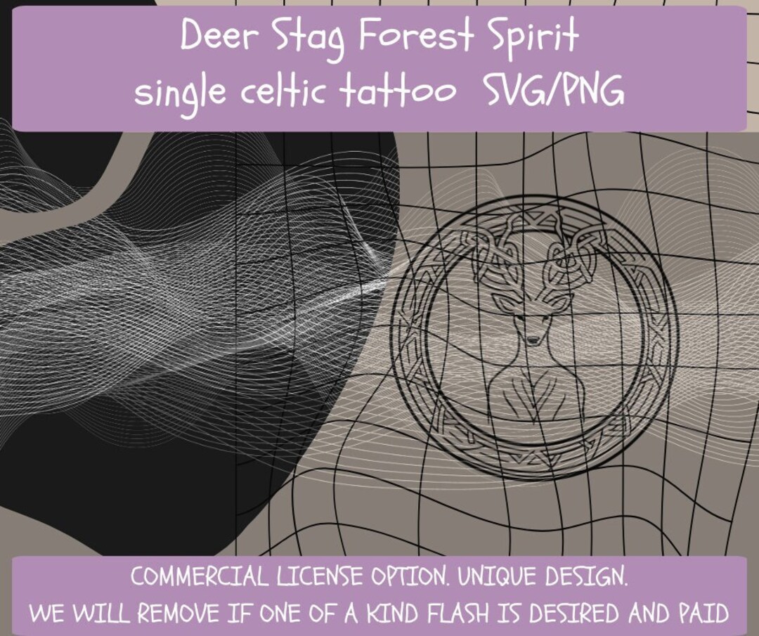 CELTIC TATTOO SVG - Deer Stag Forest Spirit | Flash - Coloring - Knots ...