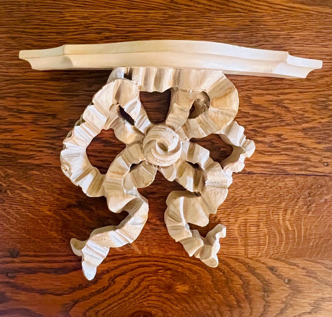 Vintage Whitewashed Bow Wall Shelf - Etsy