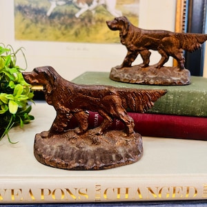Vintage Pair of Bronze Hunting Dog Bookends - Etsy