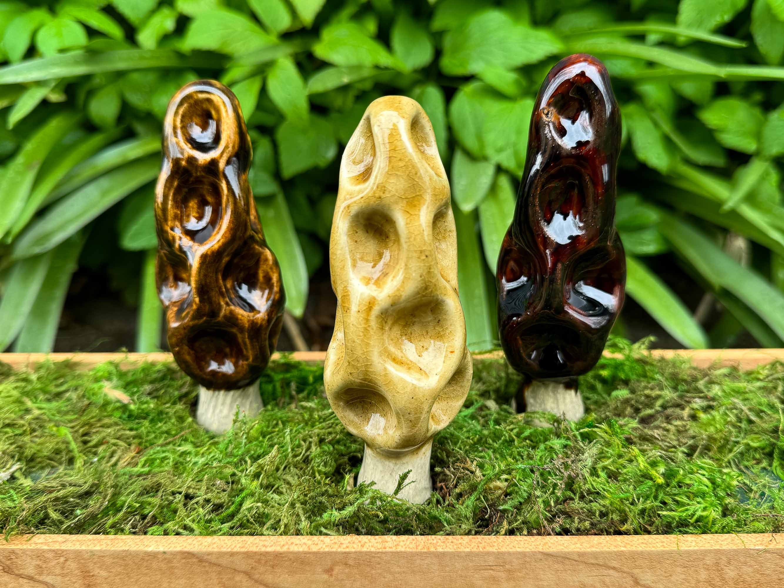 Ceramic Mushrooms: Morel Mushroom Sculptures. Garden Decor Yard Art. - Etsy