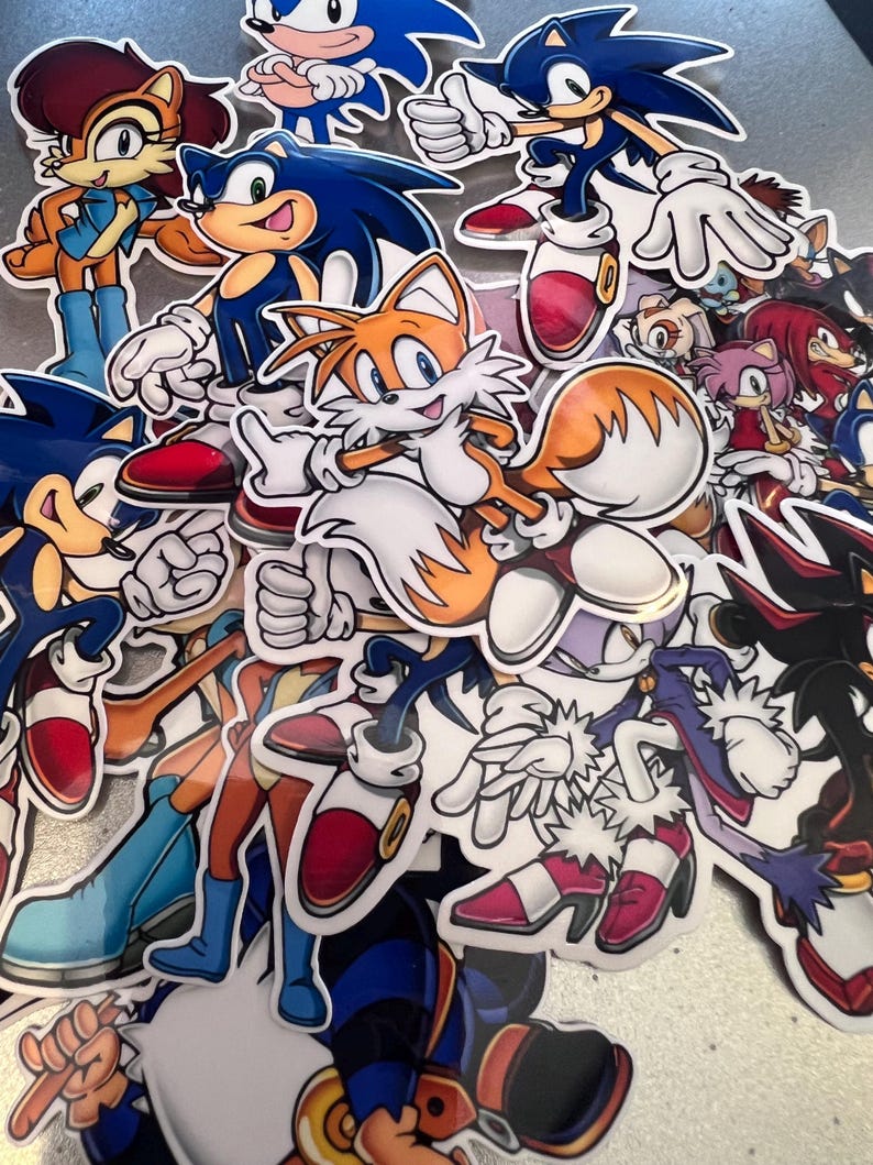 Sonic the Hedgehog Vinyl Stickers 90's SET 2: Waterproof Laptop ...