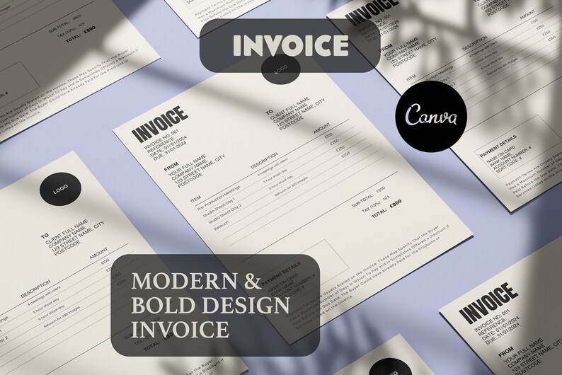Professional Invoice Template, Clean and Simple Design, Easily Editable ...