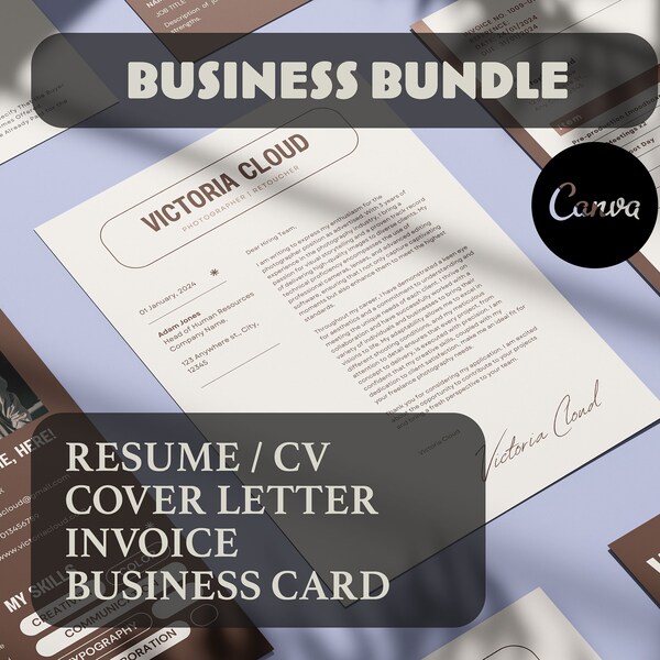 Cover Letter Business Card Resume - Etsy