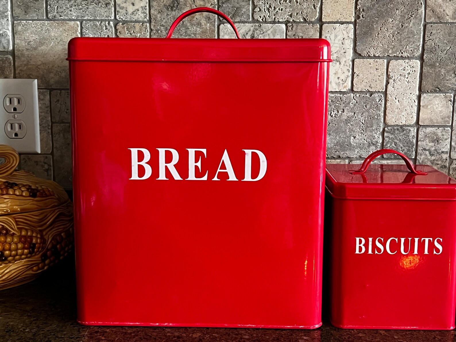 Farmhouse Red Canister Set of 4 - Etsy