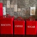 Farmhouse Red Canister Set of 4 - Etsy