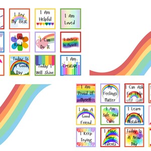 Printable Rainbow Affirmation Cards for Kids - Etsy
