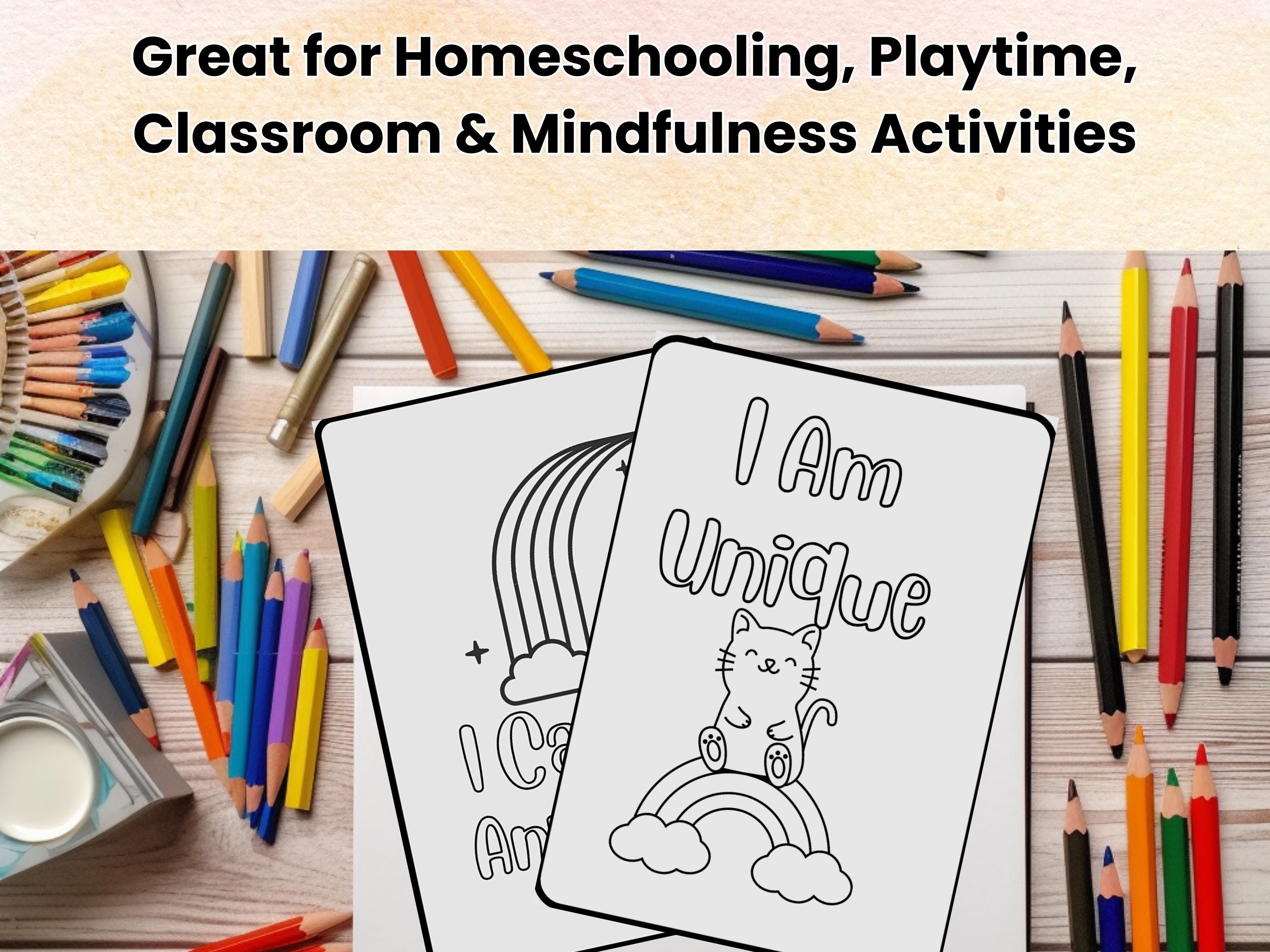 Printable Affirmation Coloring Sheets, Affirmation Cards for Kids ...