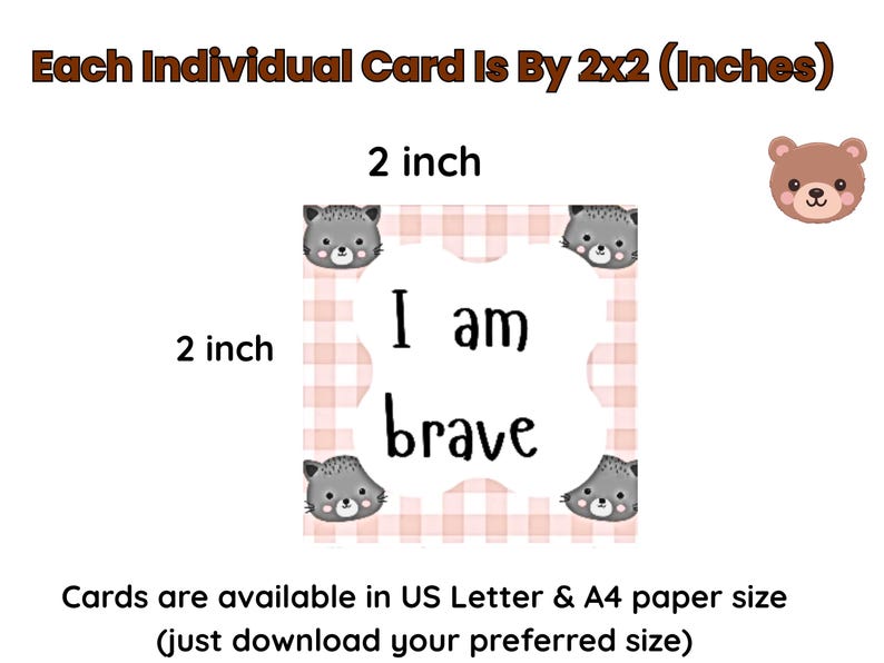 Printable Teddy Bear & Animal Affirmation Cards for Kids, - Etsy