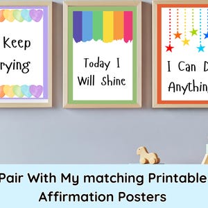 Printable Rainbow Affirmation Cards for Kids - Etsy