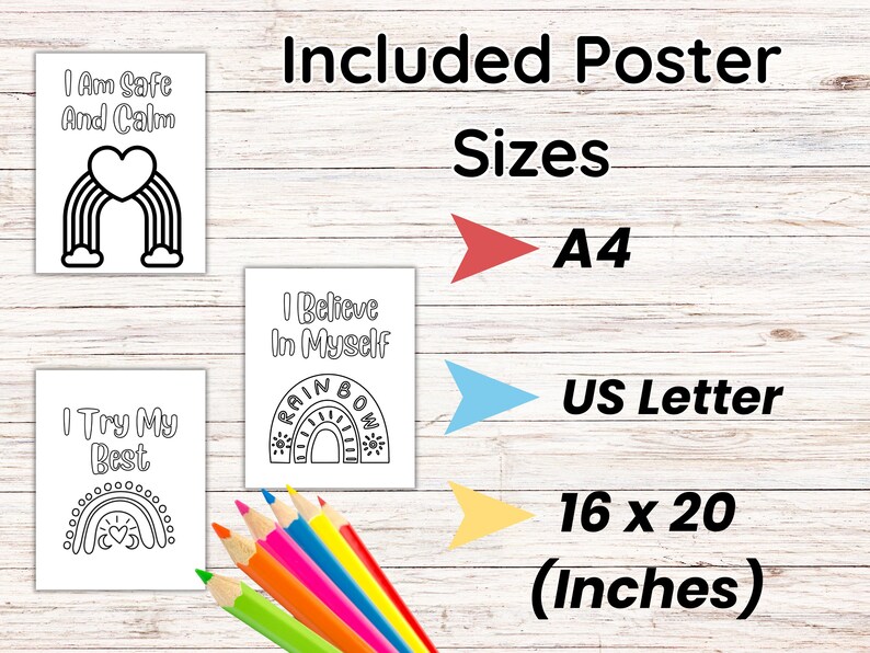 Printable Affirmation Coloring Posters for Kids – Set of 16 ...
