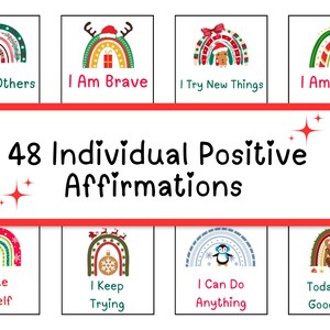 Printable Christmas Gratitude Cards- Daily Affirmation Cards, Anxiety ...