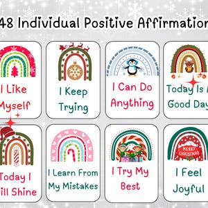 Printable Christmas Affirmation Cards Daily Affirmations, Stress Relief ...