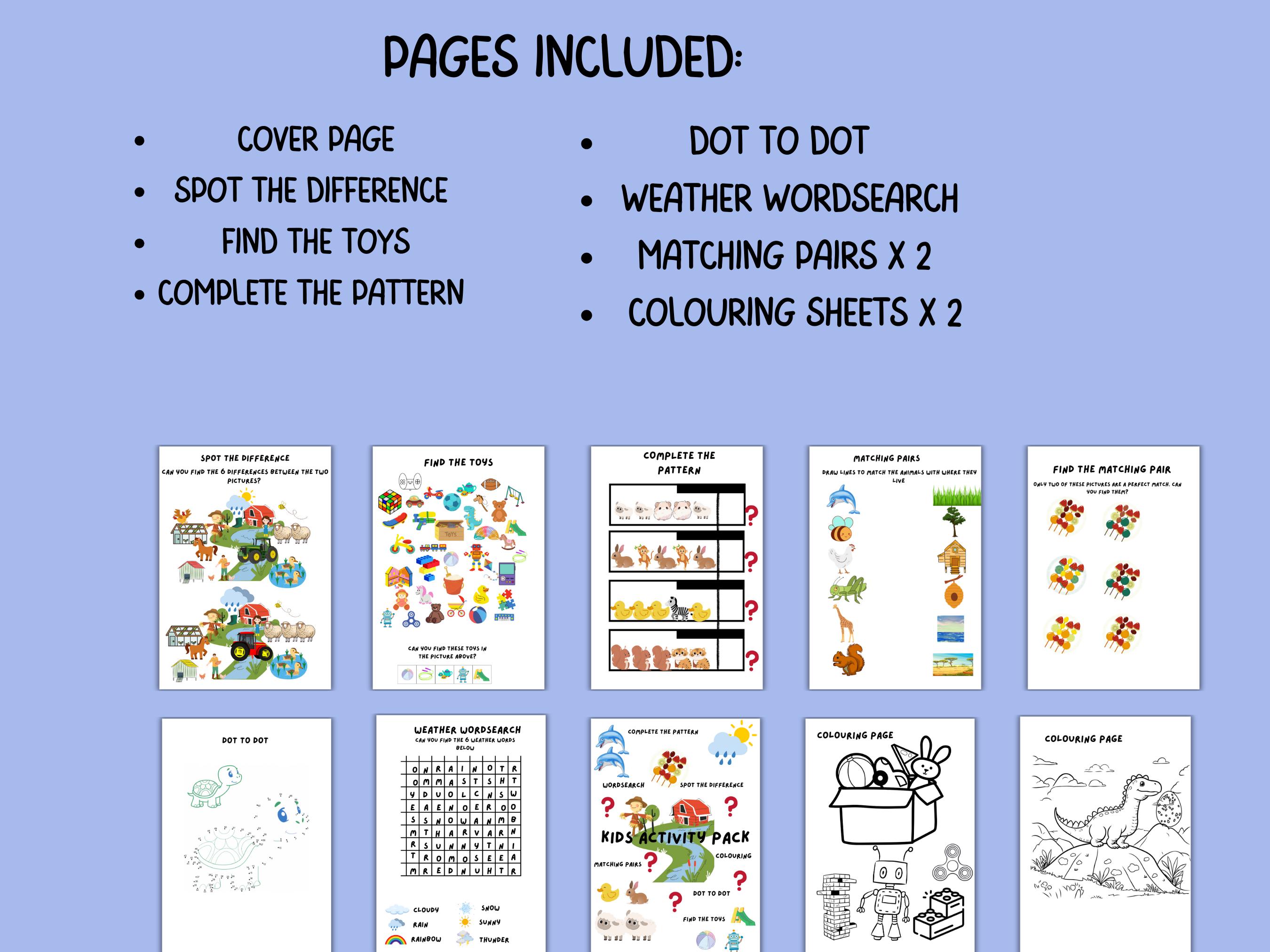 Fun Printable Activity Pages for Kids Puzzles, Colouring, Homeschool ...