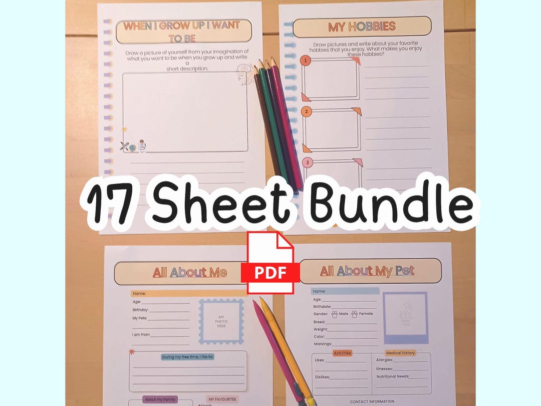 All About Me, Rainbow Themed Printable Activity Bundle Fun and Engaging ...