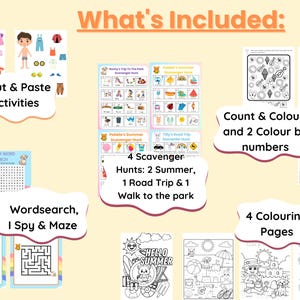 Printable Kids Summer Activity Sheets, Scavenger Hunt for Young Kids ...