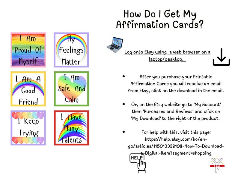 Printable Rainbow Affirmation Cards for Kids - Etsy