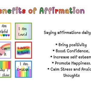 Printable Rainbow Affirmation Cards for Kids - Etsy