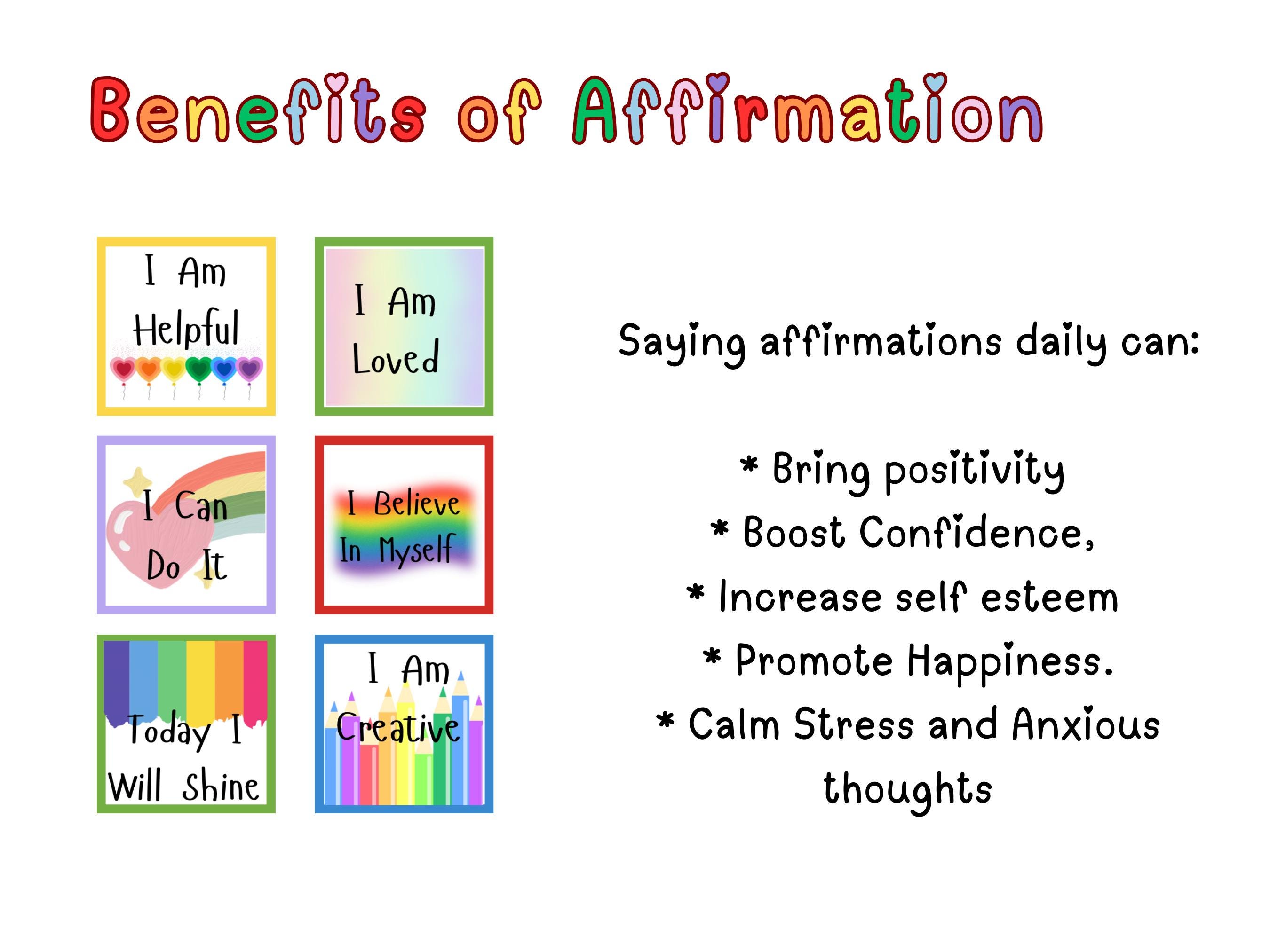Printable Rainbow Affirmation Cards for Kids - Etsy