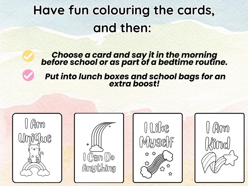 Printable Kids Affirmation Coloring Pages | Positive Self-esteem ...