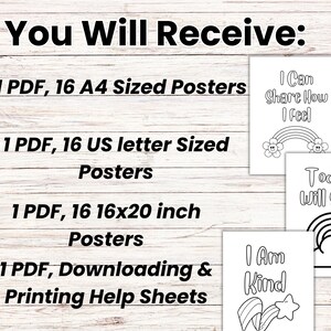 Printable Affirmation Coloring Posters for Kids – Set of 16 ...