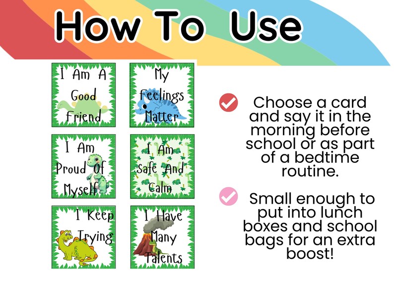 Printable Encouragement Cards, Dinosaur Themed Affirmations for Kids ...