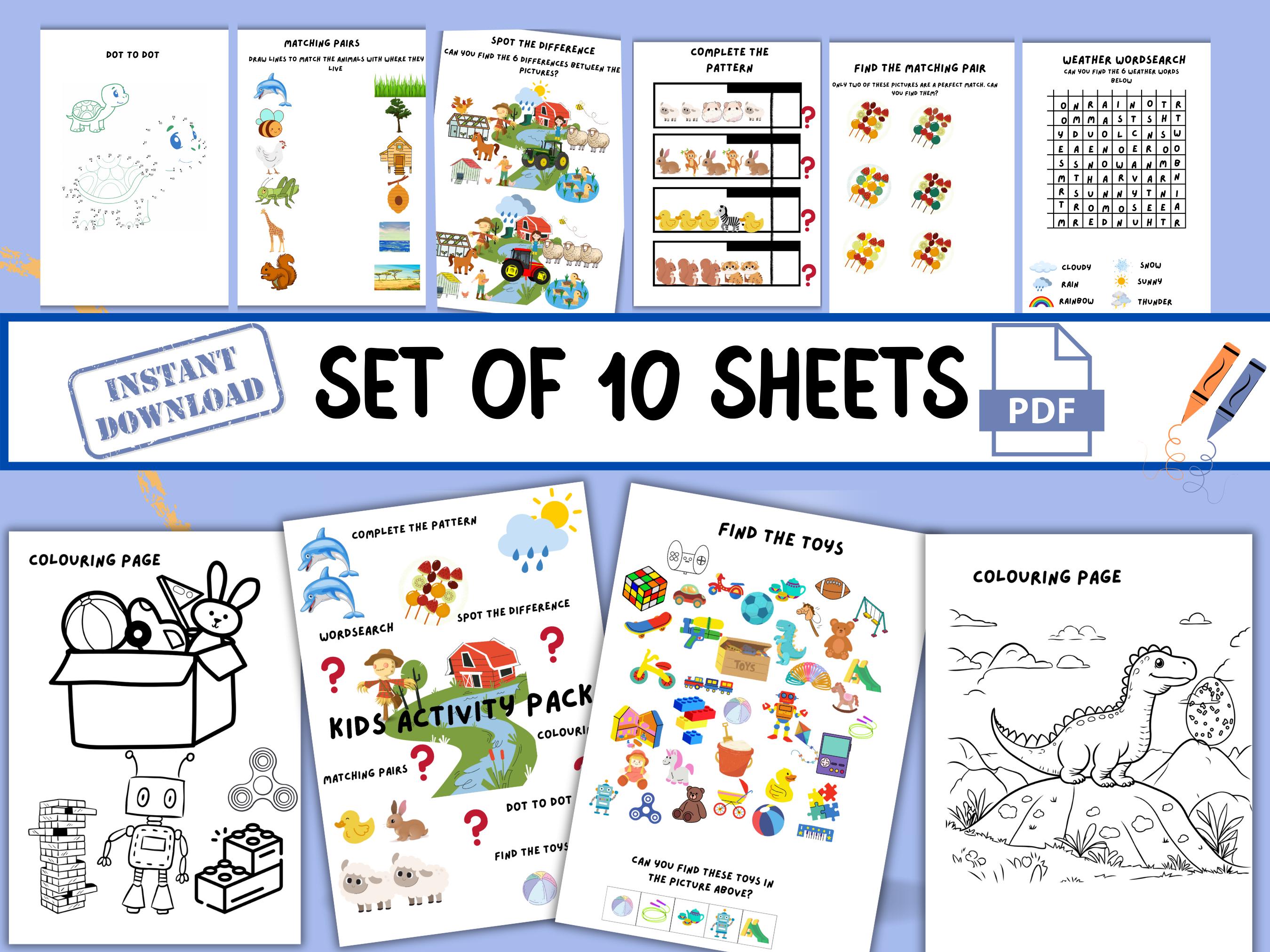 Fun Printable Activity Pages for Kids Puzzles, Colouring, Homeschool ...