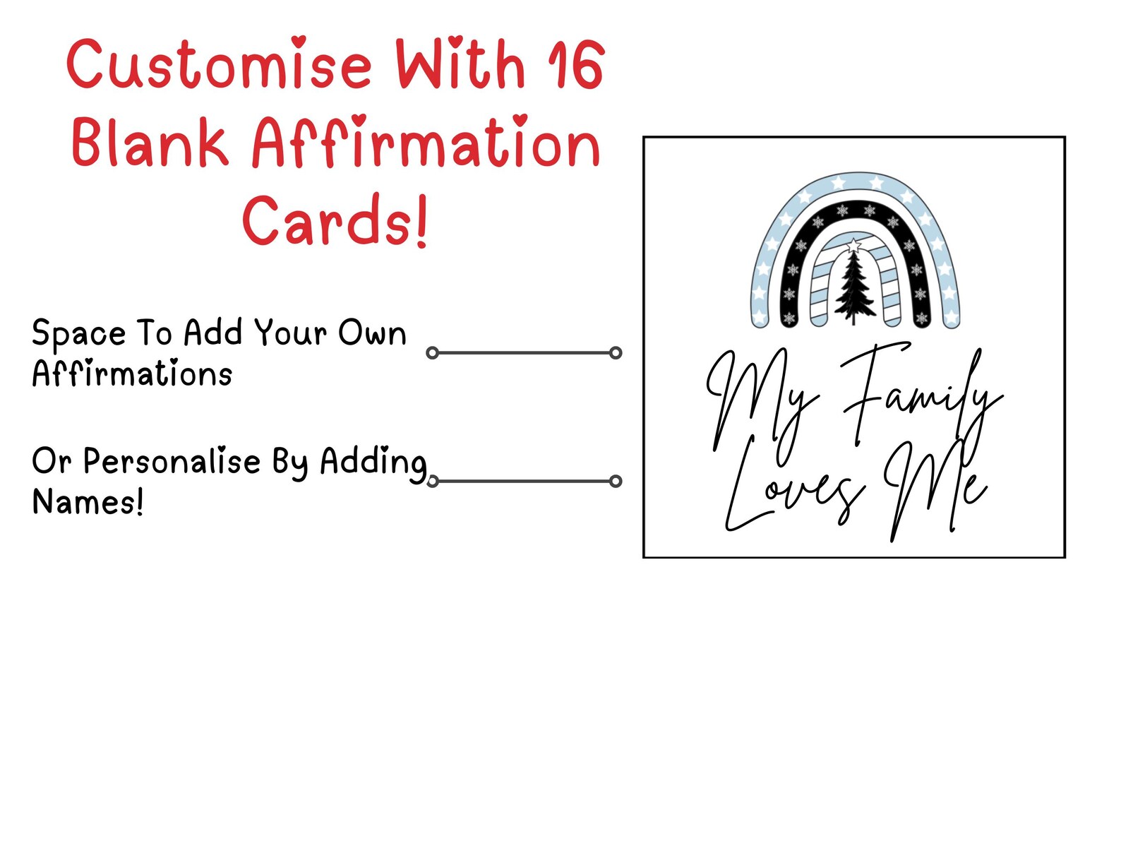 Printable Christmas Gratitude Cards- Daily Affirmation Cards, Anxiety ...