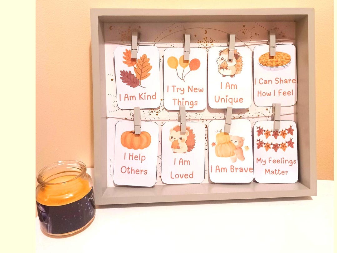 Printable Affirmation Cards for Kids- Thanksgiving, Autumn, Fall Theme ...
