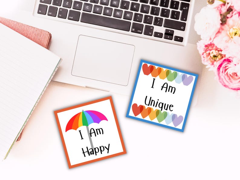 Printable Rainbow Affirmation Cards for Kids - Etsy