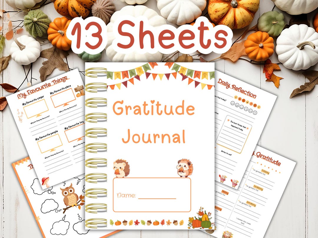 Printable Thanksgiving Gratitude Journal Prompts for Kids - Etsy