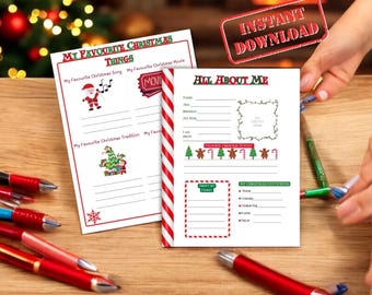 Printable Christmas All About Me Worksheet - Etsy