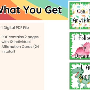 Printable Encouragement Cards, Dinosaur Themed Affirmations for Kids ...