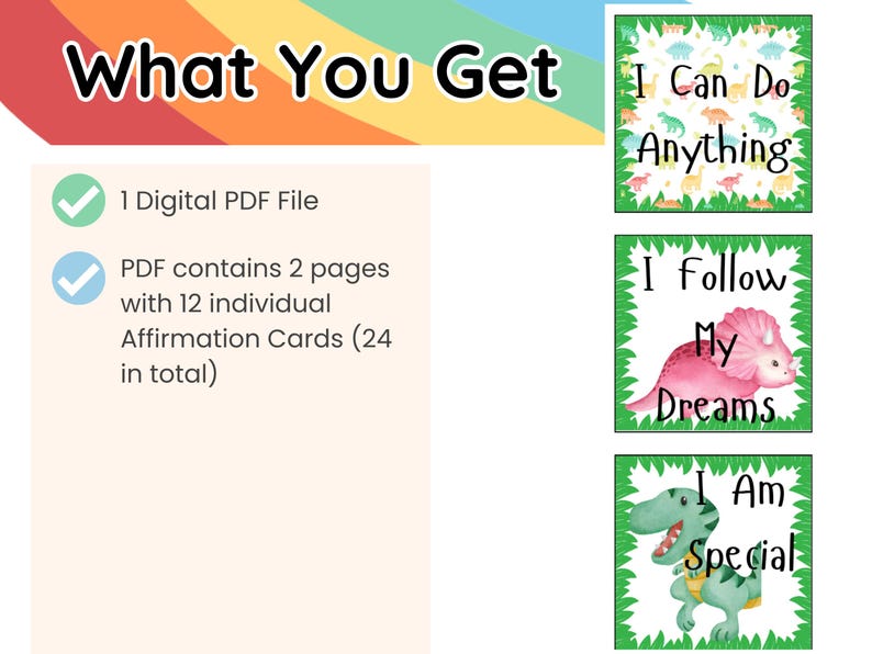 Printable Encouragement Cards, Dinosaur Themed Affirmations for Kids ...